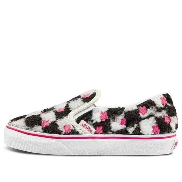 VANS Classic Slip-on Sherpa Floral Checkerboard - Black/white/pink
