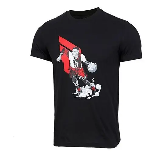 Adidas Dame Geek Up Lillard Basketball Sports Short Sleeve - Black