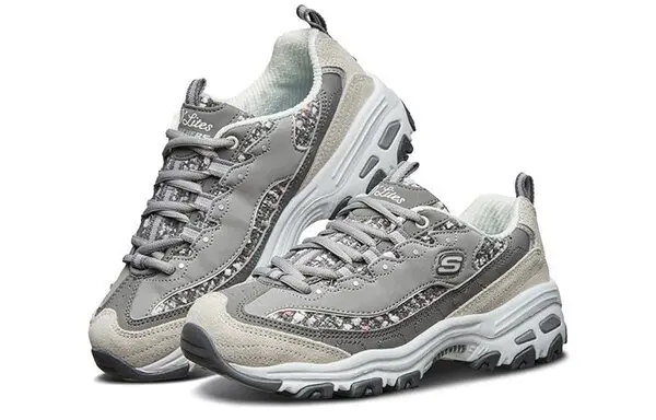 Sketchers D'lites Low Top Sneakers - Grey/beige