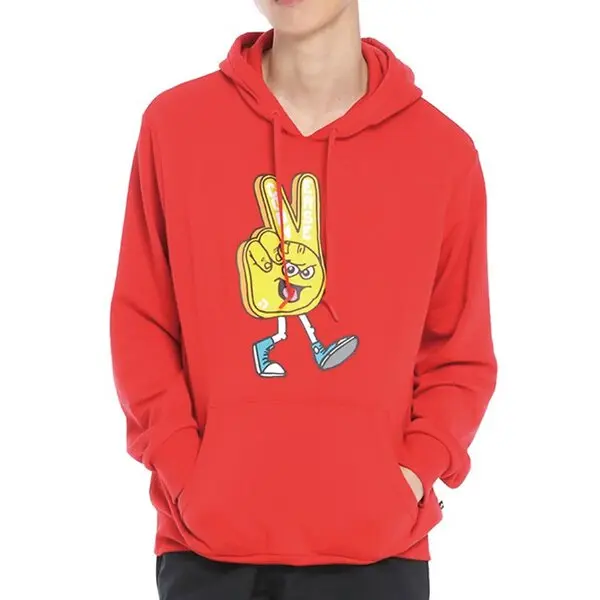 CONVERSE Finger Letter Print Hooded Drawstring Sweatshirt