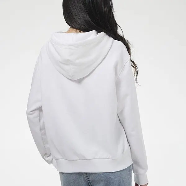 CONVERSE Small Logo Hooded Long Sleeve Sweater - White