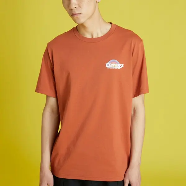 CONVERSE Rainbow Logo Printing Knit Sports Short Sleeve