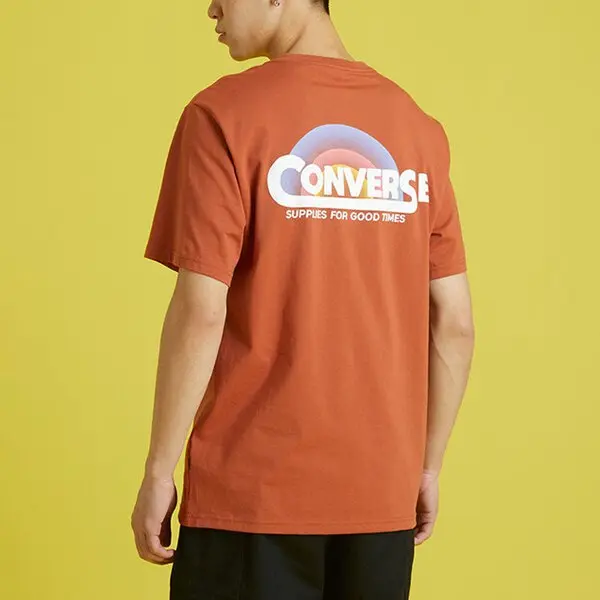 CONVERSE Rainbow Logo Printing Knit Sports Short Sleeve