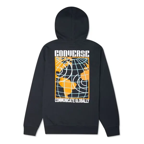 CONVERSE Earth Pattern Printed Hoodie - Black