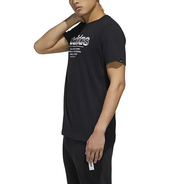 Adidas Solid Color Round Neck Short Sleeve Pattern