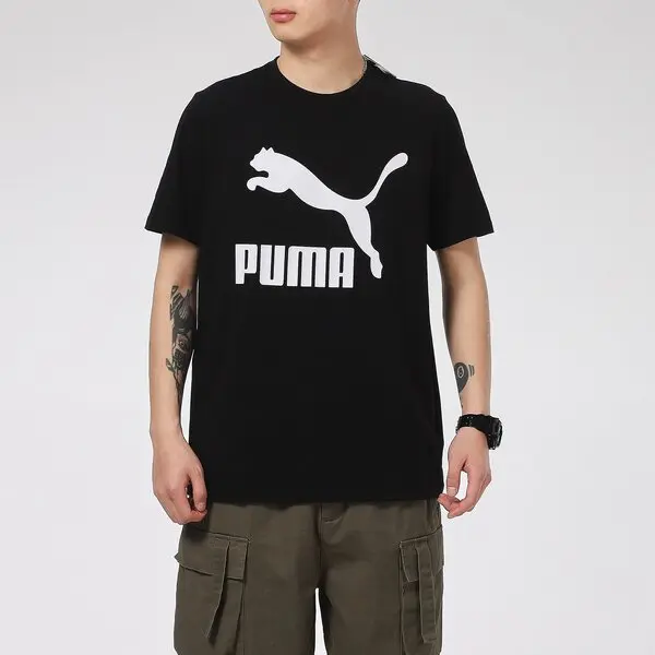PUMA Classics Logo T-shirt 'black White - Black/white