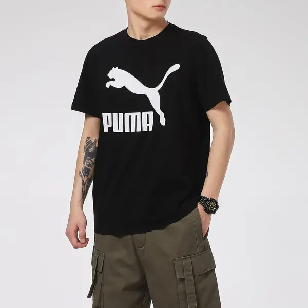 PUMA Classics Logo T-shirt 'black White - Black/white