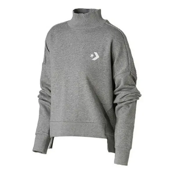 CONVERSE Knit Mock Neck Sweatshirt - Grey