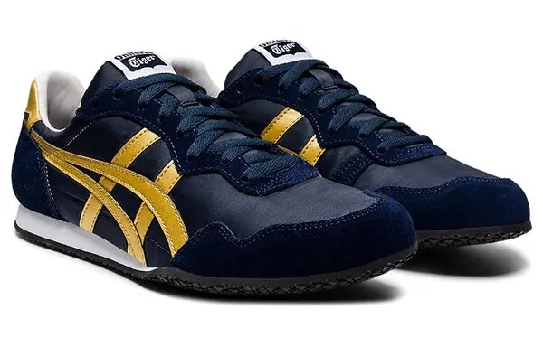 Onitsuka Tiger Serrano "midnight Pure Gold" Retro Sport Shoes - Blue/gold