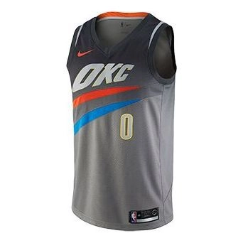 Nike Oklahoma City Thunder Russell Westbrook City Swingman Jersey - Gray