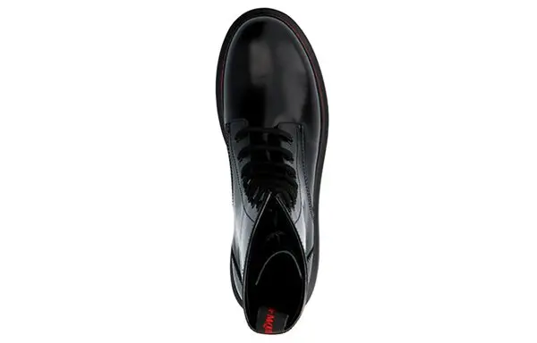 Alexander McQueen Glossed-leather Platform Ankle Boots - Black/red