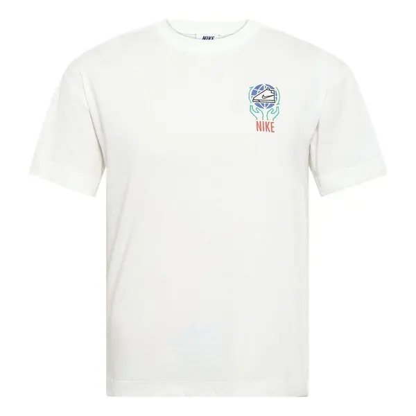 Nike Logo Alphabet Breathable Printing Short Sleeve White T-shirt - Default Color