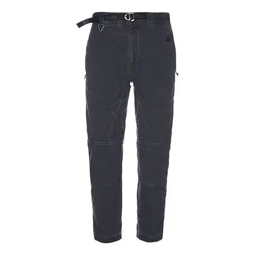 Nike Ease Solid Color Loose Lacing Cropped Casual Pants - Black