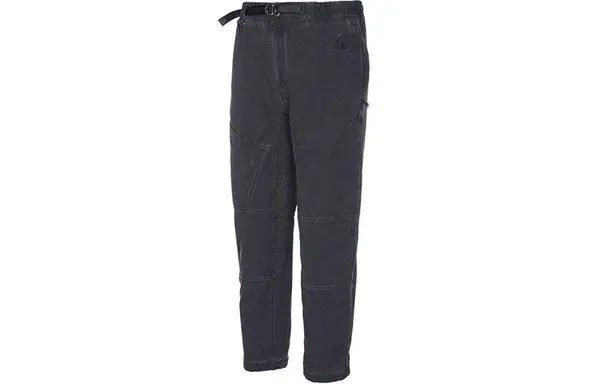 Nike Ease Solid Color Loose Lacing Cropped Casual Pants - Black