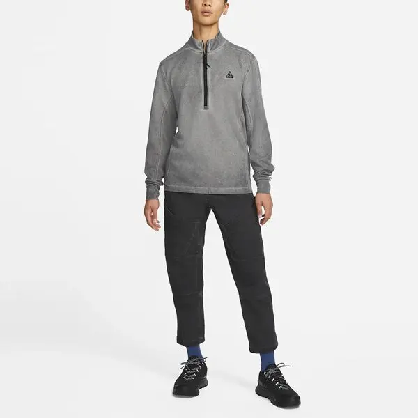 Nike Ease Solid Color Loose Lacing Cropped Casual Pants - Black