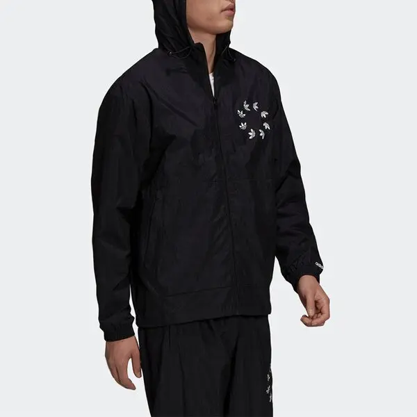 Adidas Originals Logo Pattern Hooded Jacket
