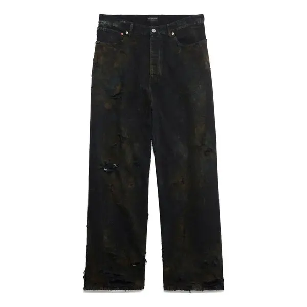 Balenciaga Super Destroyed Baggy Jeans - Black