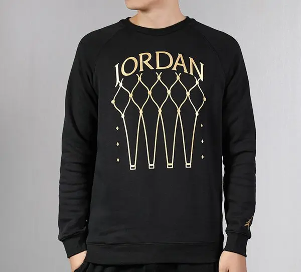 JORDAN Fleece Knit Crewneck Sweatshirt - Black