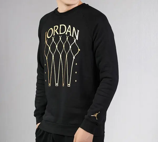 JORDAN Fleece Knit Crewneck Sweatshirt - Black