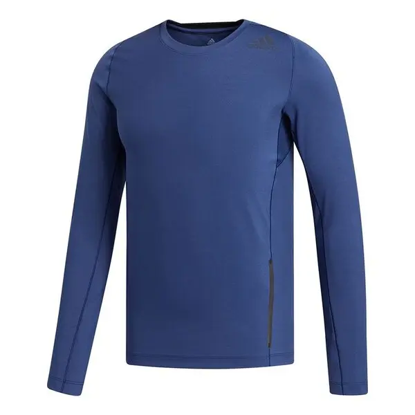Adidas Ask2 Prm Tee Ls Training Sports Slim Fit Round Neck Long Sleeves Indigo T-shirt