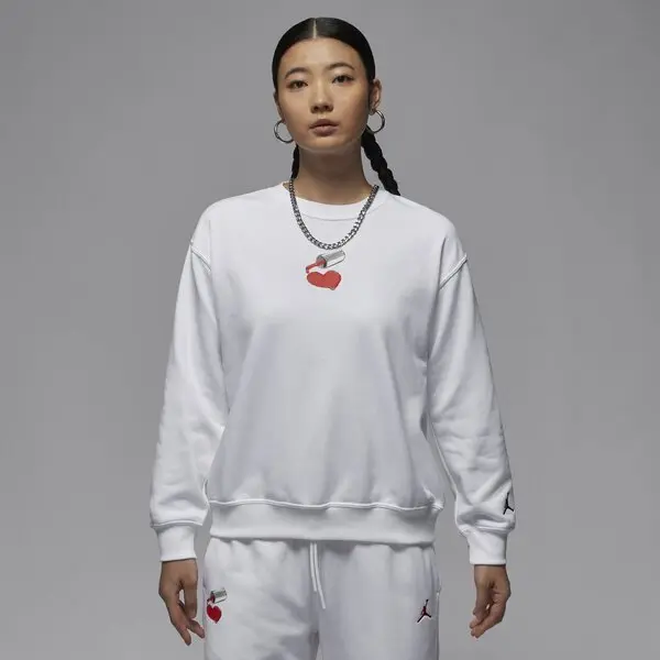 JORDAN Brooklyn Fleece Crew Neck Sweatshirt - White