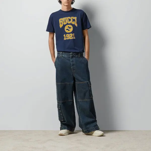 Gucci Cotton Jersey Printed T-shirt - Blue