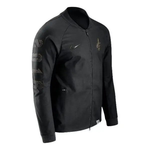 Nike Nba Cleveland Cavaliers Solid Color Alphabet Numeric Stand Collar Zipper Jacket Black - Multi-color