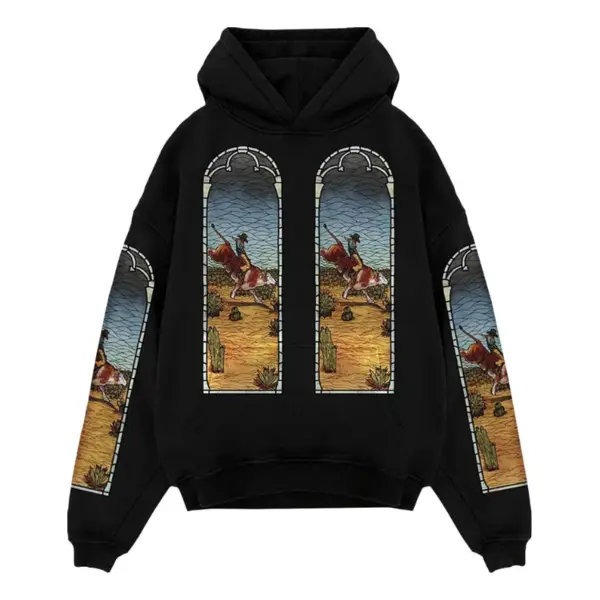 WHO DECIDES WAR X Est Gee Stained Glass Hoodie - Black