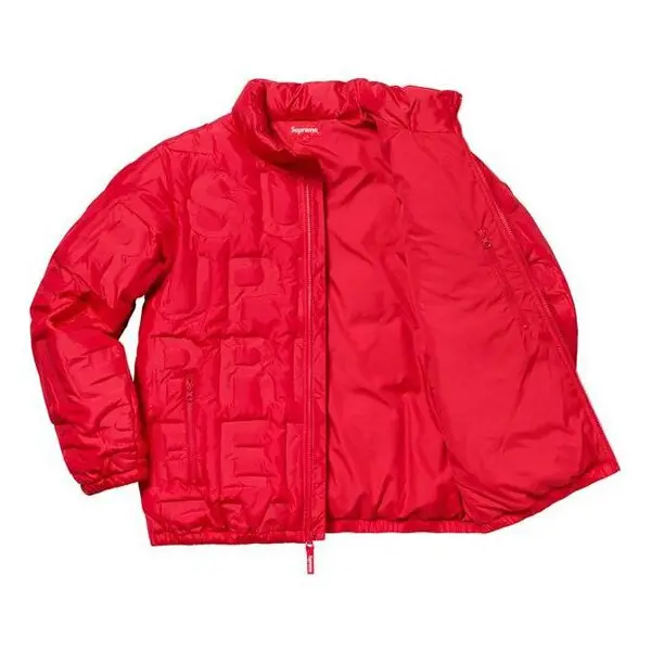 Supreme Bonded Logo Puffy Jacket - Red