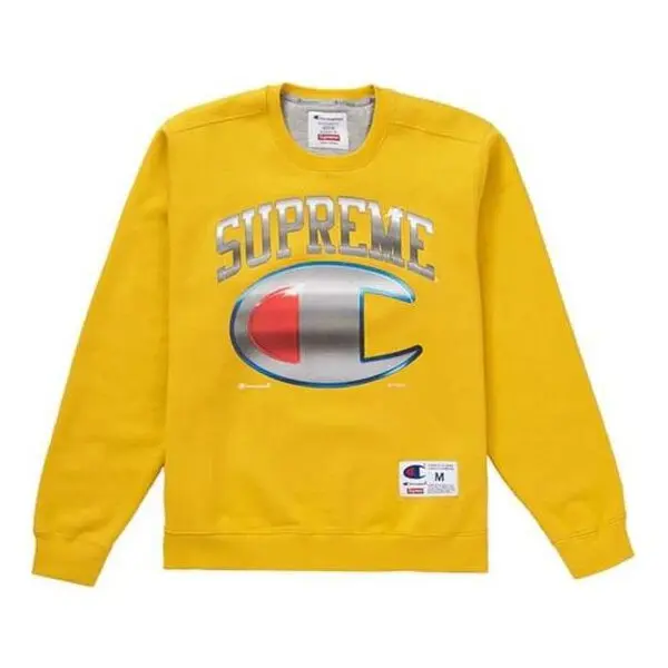 Supreme X Champion Chrome Crewneck Pullover - Yellow/silver