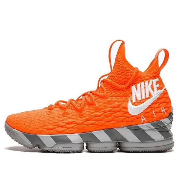 Nike Lebron 15 "orange Box" Pe Athletic Sneakers - Orange/grey