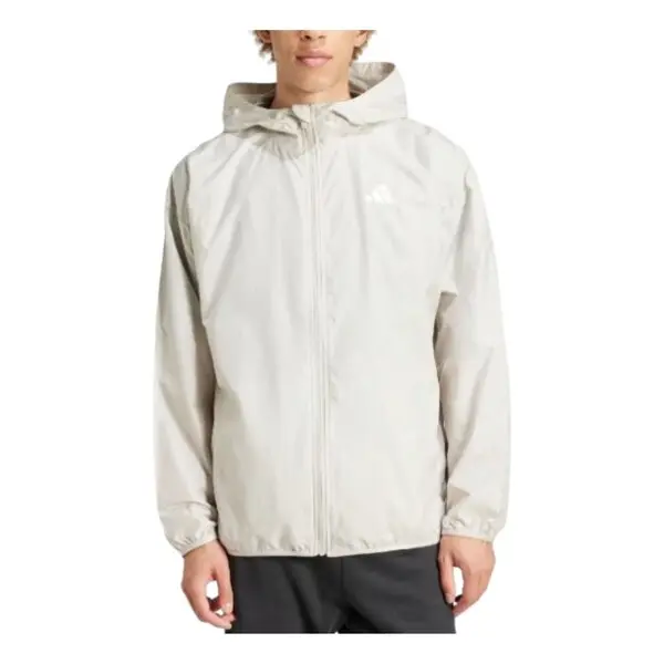 Adidas Essential Big Logo Sweat Windbreaker Jacket - White