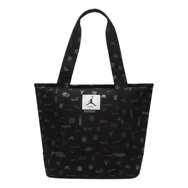 JORDAN Air Flight Printed Recycled Cotton Carryall Tote - Black