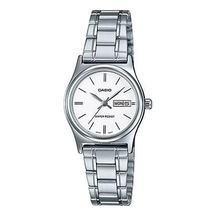 Casio Analog Quartz Watch With Stainless Steel Bracelet - White