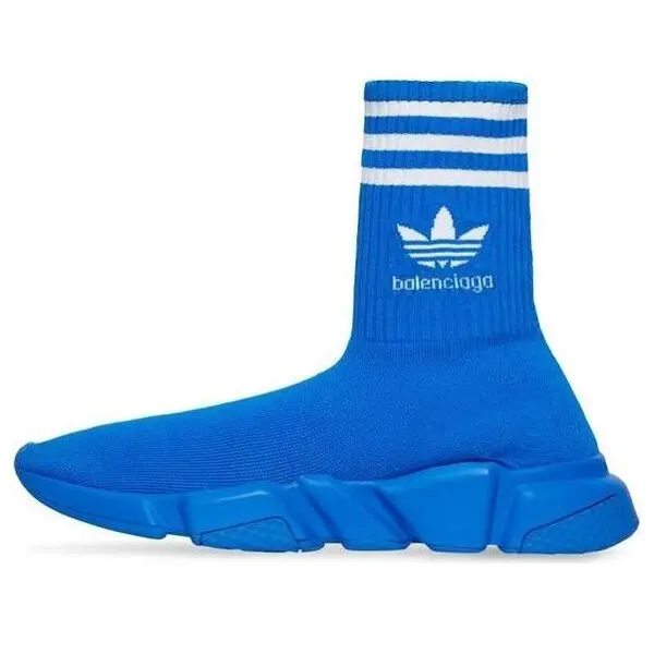 Balenciaga X Adidas Originals Speed 1.0 Sock Sneakers - Blue/white