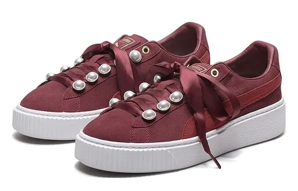 PUMA Suede Platform Bling Sneakers - Red