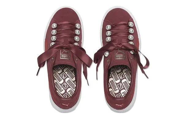 PUMA Suede Platform Bling Sneakers - Red