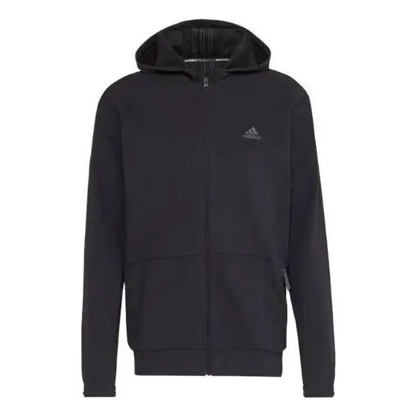 Adidas Aeroready Yoga Full-zip Hoodie 'black - Black/grey Six