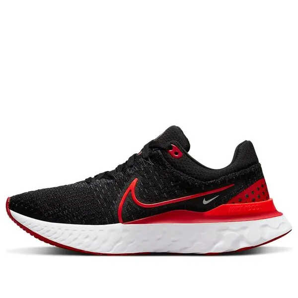 Nike React Infinity Run Flyknit 3 Athletic Sneakers - Black/red