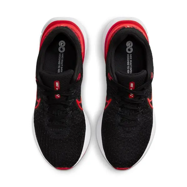 Nike React Infinity Run Flyknit 3 Athletic Sneakers - Black/red