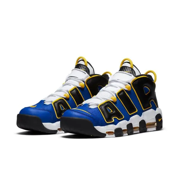 Nike More Uptempo "peace, Love, And Basketball" Sneakers - Black/yellow/blue