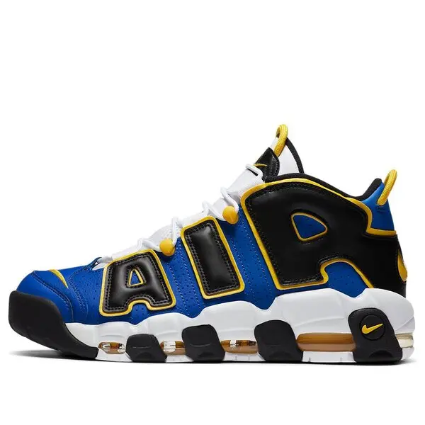 Nike More Uptempo "peace, Love, And Basketball" Sneakers - Black/yellow/blue