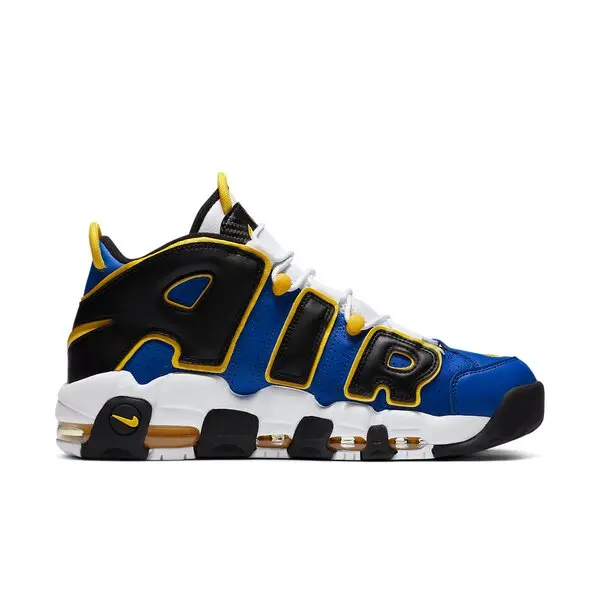 Nike More Uptempo "peace, Love, And Basketball" Sneakers - Black/yellow/blue