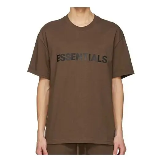 Fear Of God Fw20 Logo Tee 'rain Drum - Brown/black