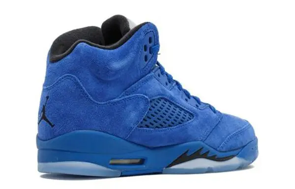 JORDAN Air 5 Retro Suede High Top Sneakers - Blue