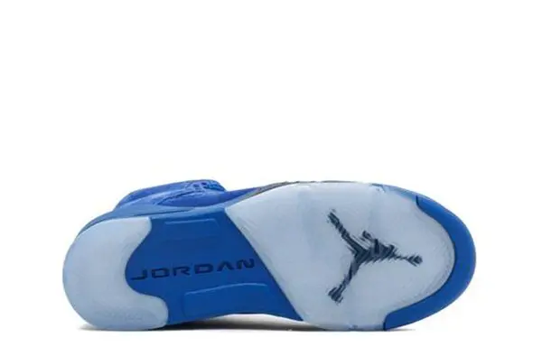 JORDAN Air 5 Retro Suede High Top Sneakers - Blue