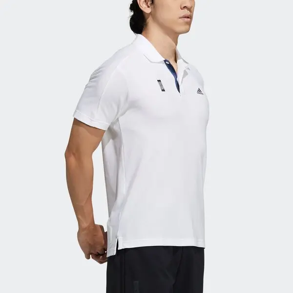 Adidas Series Logo Printing Solid Color Short Sleeve Polo Shirt