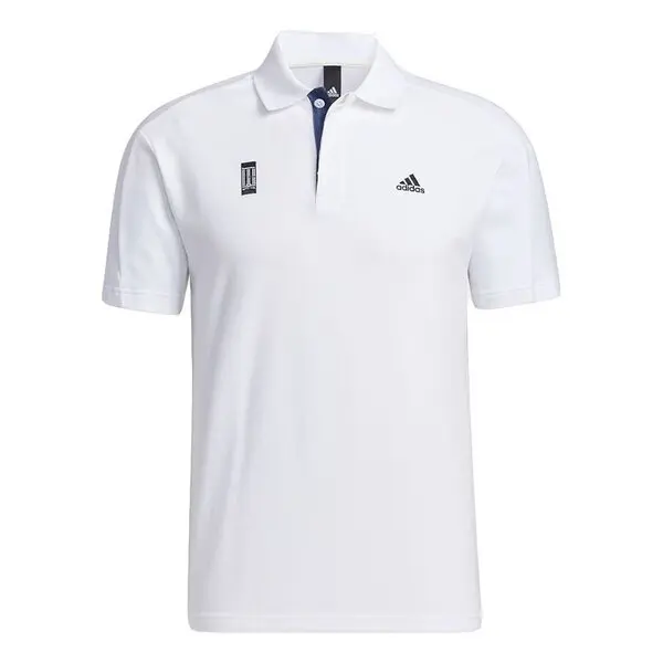 Adidas Series Logo Printing Solid Color Short Sleeve Polo Shirt