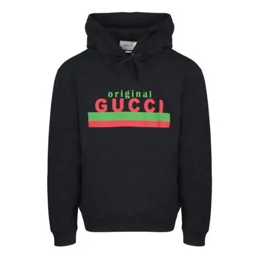 Gucci Logo Graphic Hoodie - Black