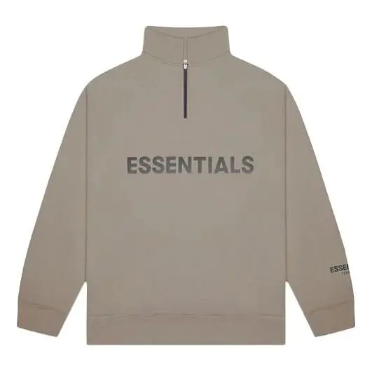 Fear Of God Fw20 Half Zip Sweatshirt 'taupe - Grey/brown